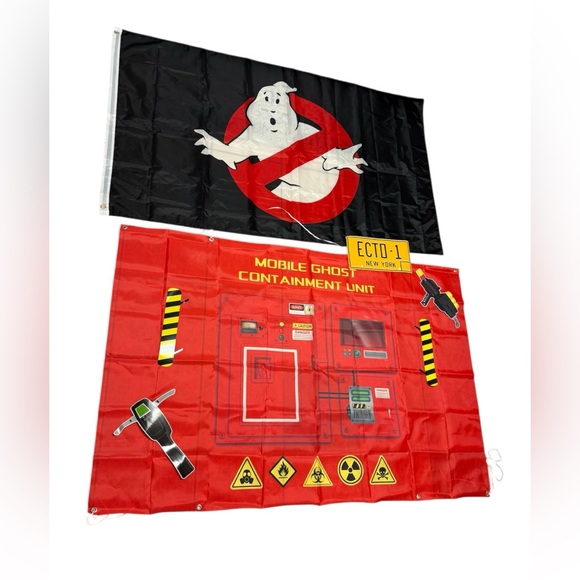 Party Supplies | Ghostbusters Mobile Containment Unit Banner Set Black ...